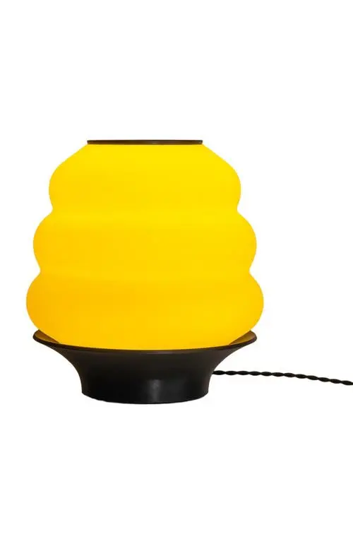 JONATHAN Y Honey Pot 12" Minimalist Classic Plant-based Pla 3d Printed Dimmable Led Table Lamp - Yellow/black