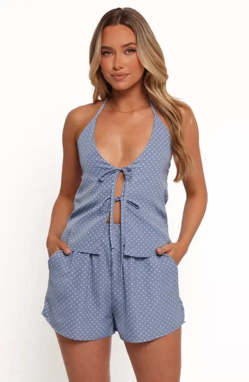 PETAL & PUP Beau Tie Front Halter Top & Shorts Set