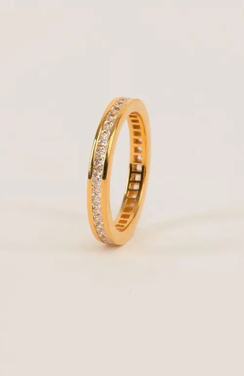 GWEN BELOTI Channel Set Zirconia Eternity Ring - Gold
