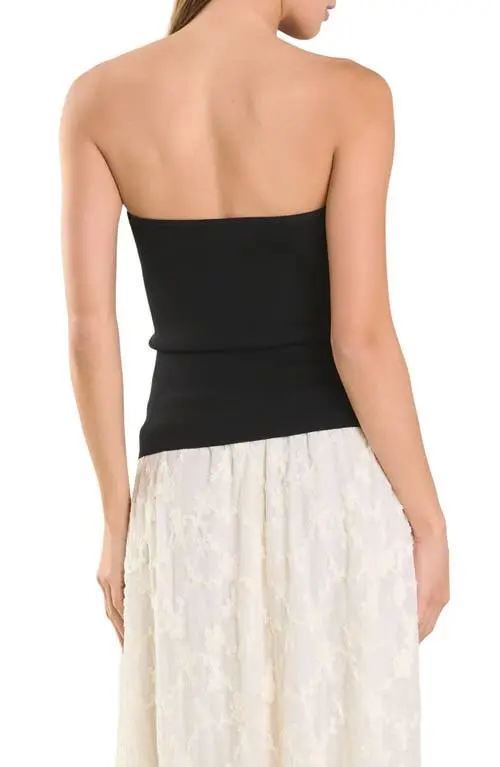 Endless Rose Strapless Knit Top - Black