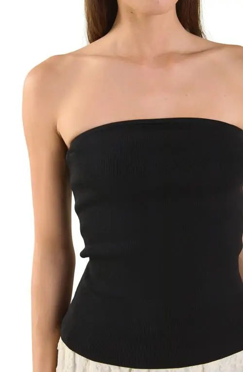 Endless Rose Strapless Knit Top - Black