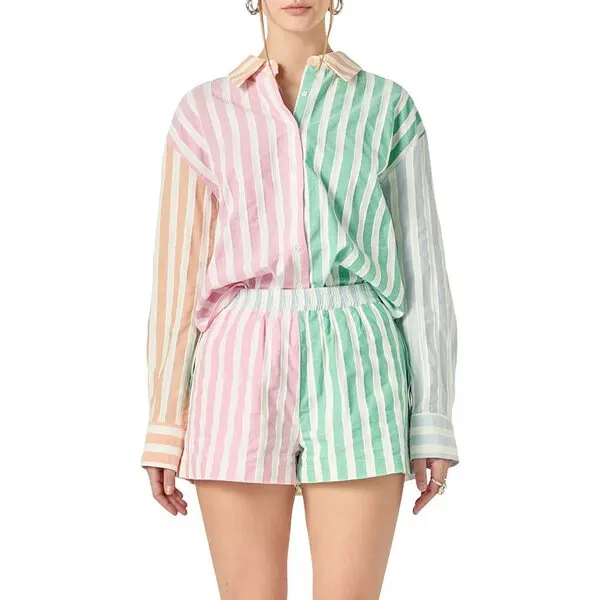 English Factory Colorblock Stripe Shirt