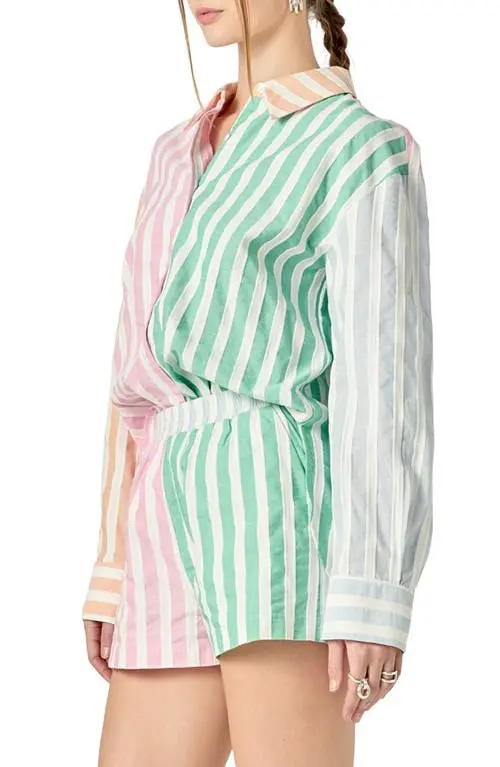 English Factory Colorblock Stripe Shirt
