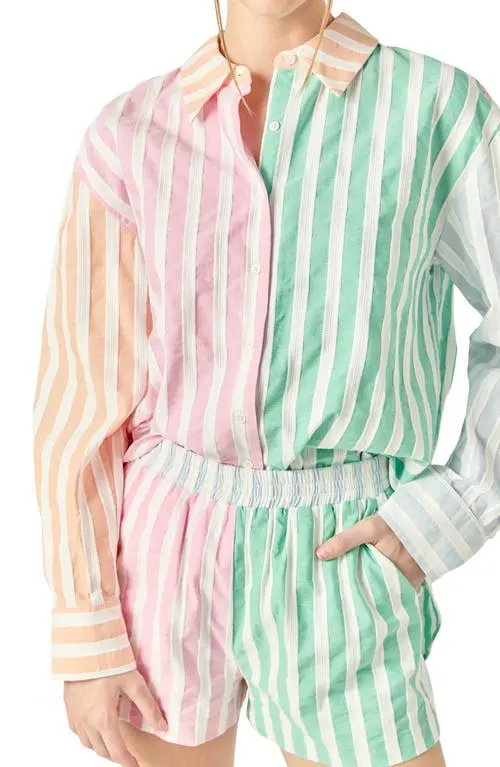 English Factory Colorblock Stripe Shirt