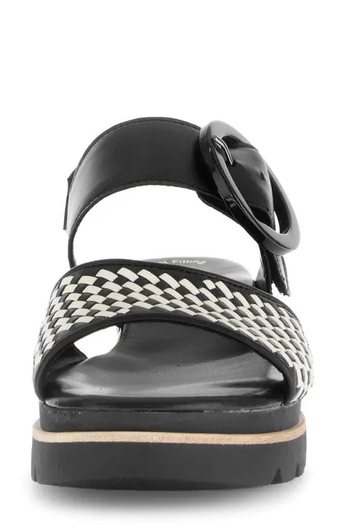 Gabor Strappy Slingback Wedge Sandal - Black