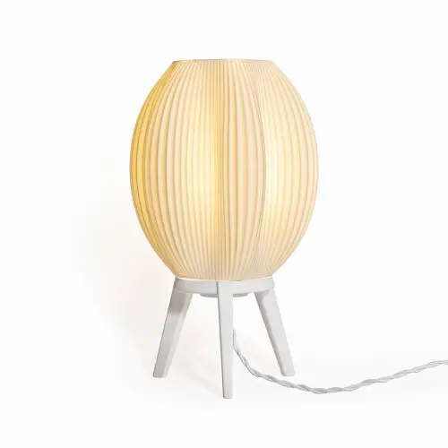 JONATHAN Y Wavy 16.5" Modern Contemporary Plant-based Pla 3d Printed Dimmable Led Table Lamp - White