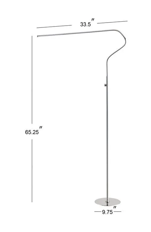 JONATHAN Y Julian 65.25" Integrated Led Metal Floor Lamp - Chrome