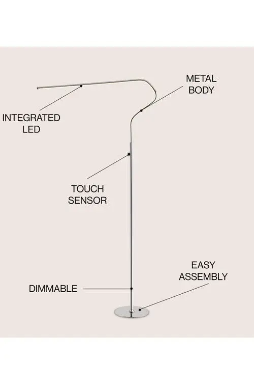 JONATHAN Y Julian 65.25" Integrated Led Metal Floor Lamp - Chrome