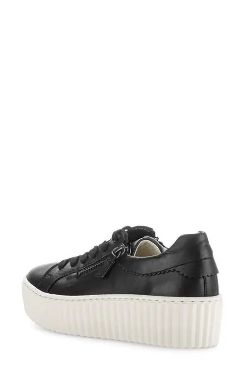 Gabor 53.200 Platform Leather Sneakers - Black