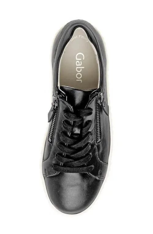 Gabor 53.200 Platform Leather Sneakers - Black