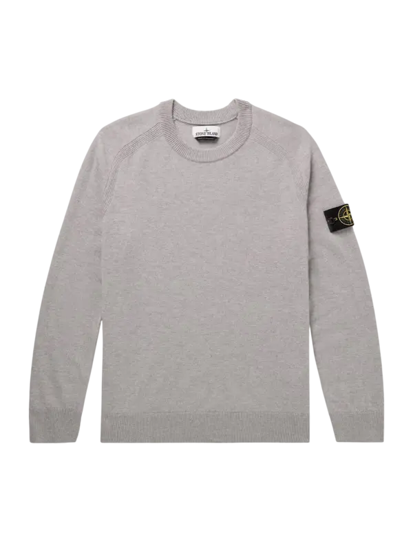 Stone Island Logo-appliquéd Virgin Wool Sweater