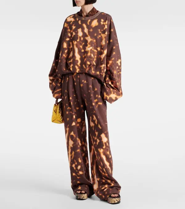 Dries Van Noten Printed Wide-leg Pants - Brown