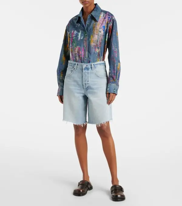 Citizens Of Humanity Ayla Mid-rise Denim Shorts - Blue