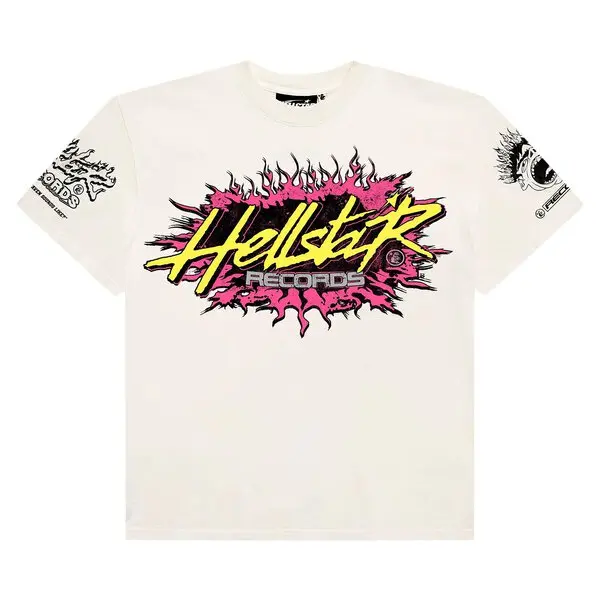 HELLSTAR Records T-shirt 'white - Cream