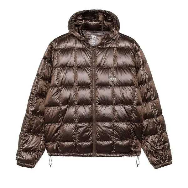 StüSsy Midweight Hooded Puffer - Brown | Editorialist