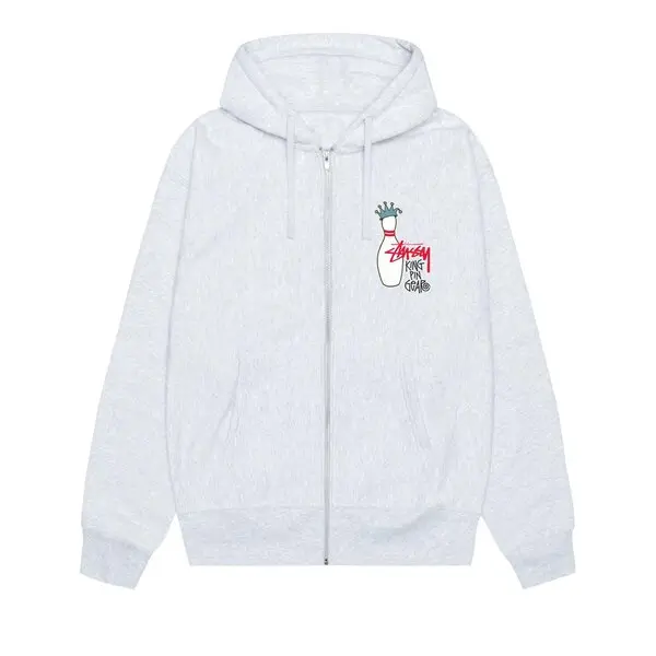 StÜssy Kingpin Zip Hoodie - Grey