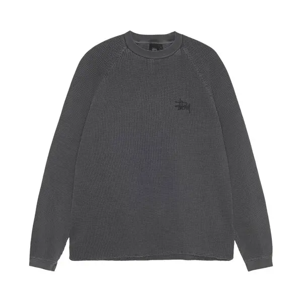 StÜssy Raglan Thermal Long-sleeve Crew 'washed - Black