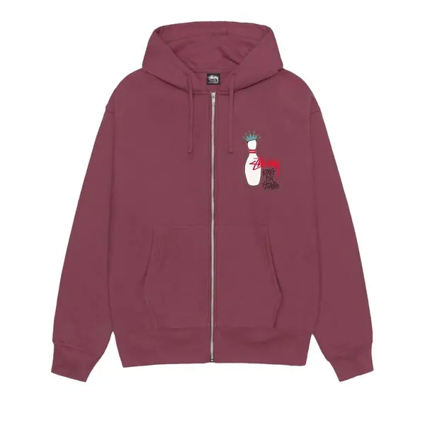 StüSsy Kingpin Zip Hoodie - Red | Editorialist