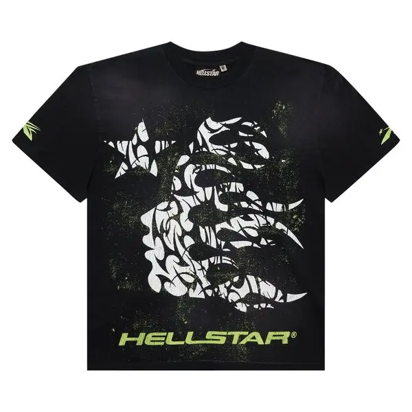 HELLSTAR Thorn Glitter T-shirt 'green - Black
