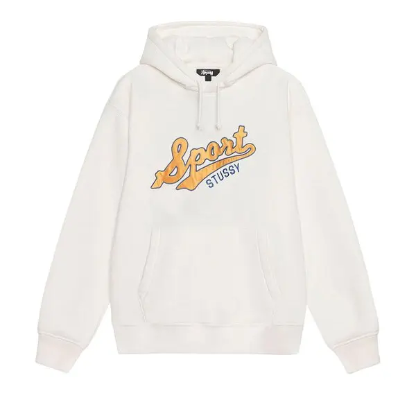 StÜssy Satin Patch Oversized Hoodie - White
