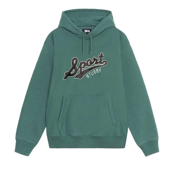 StÜssy Satin Patch Oversized Hoodie - Green