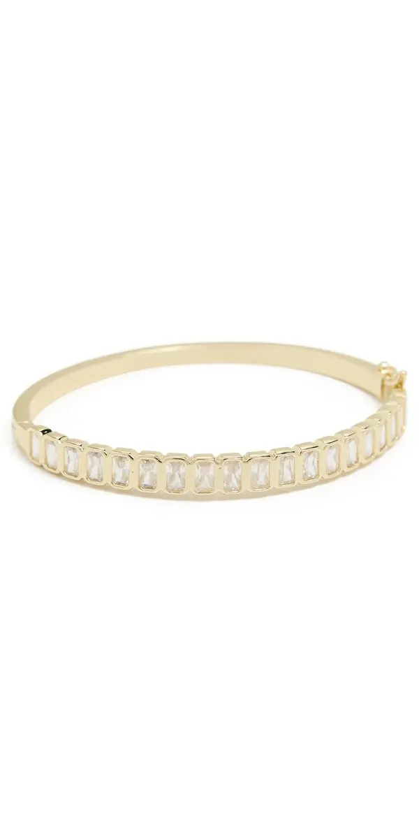 BY ADINA EDEN Baguette Zirconia Bangle - Gold