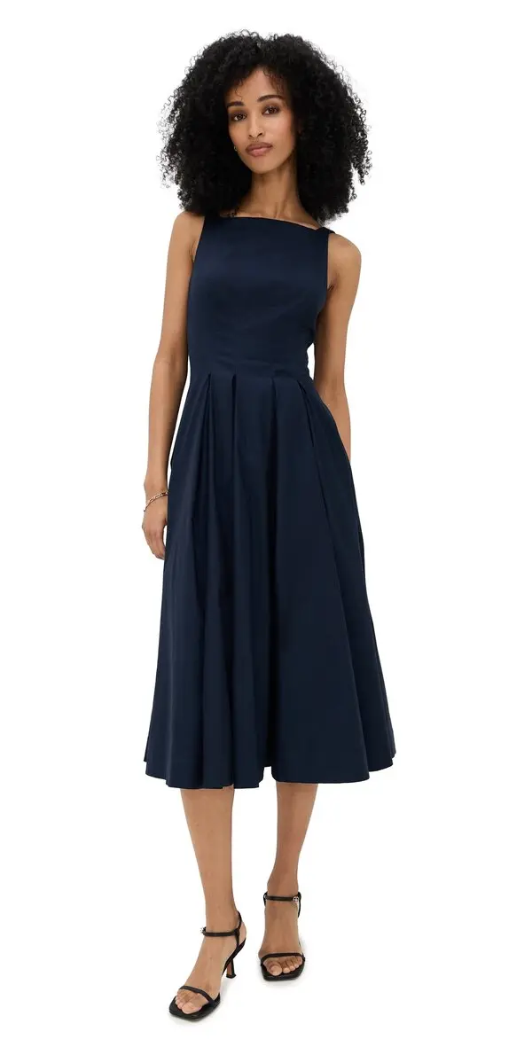 reformation pleated dress Reformation Luella Pleated Dress - Black