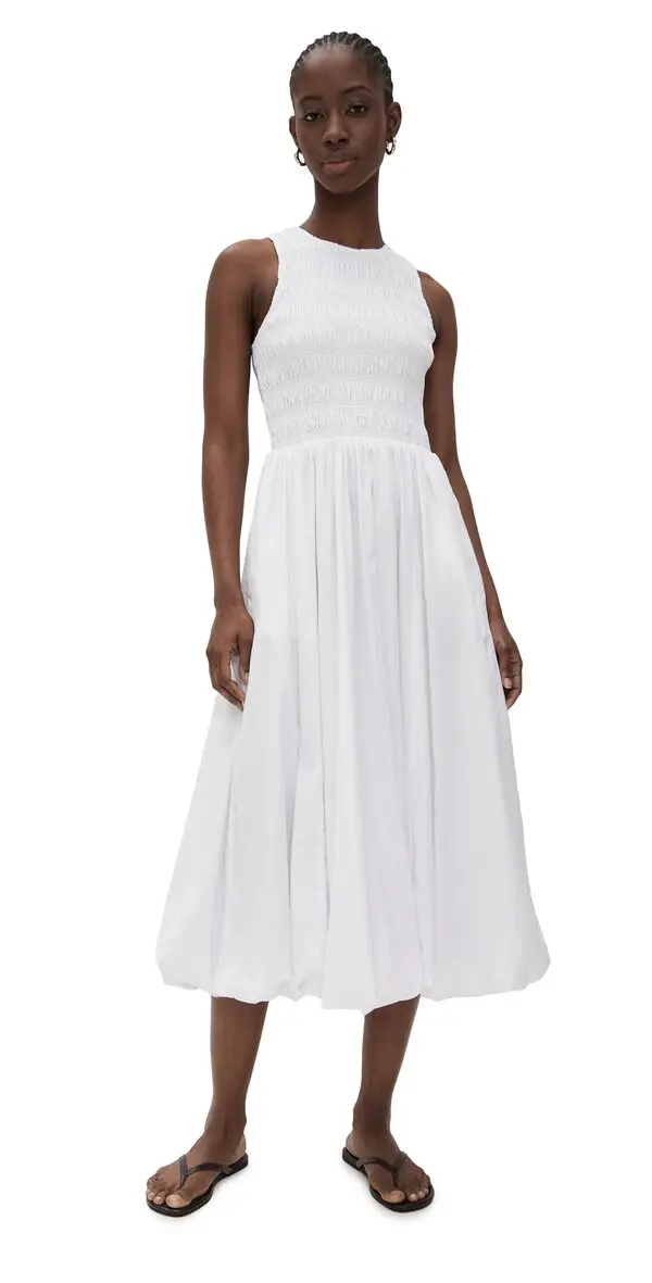 Madewell Selena Poplin Bubble Dress In White - 40% Off | Editorialist