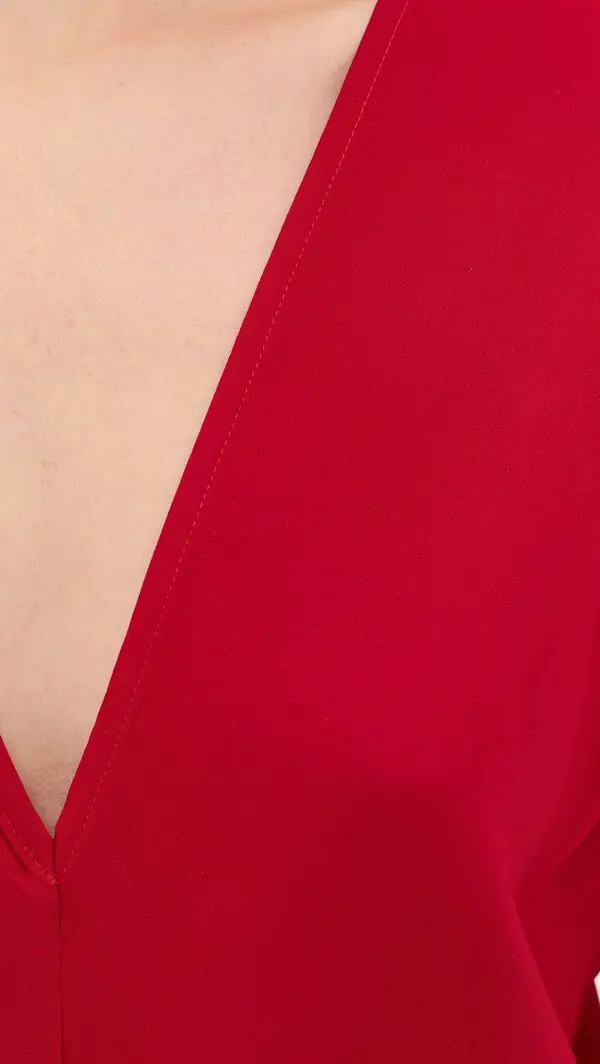 ST. AGNI Plunge Drape Maxi Dress