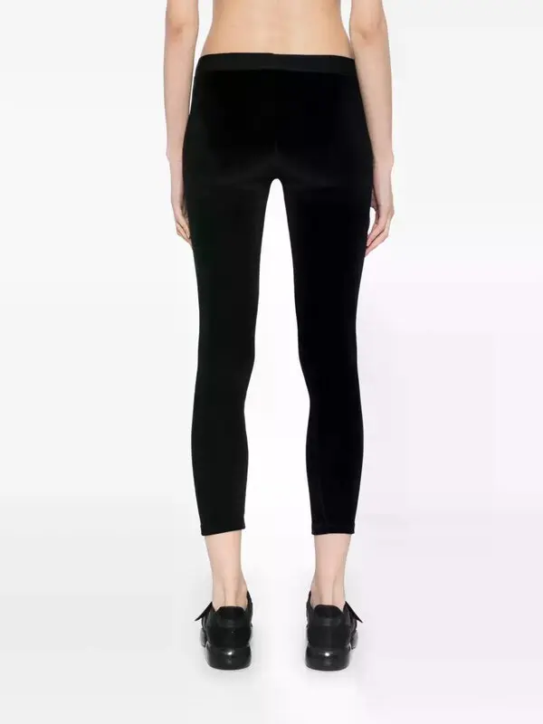 TOM FORD Lustrous Velour Signature Leggings - Black