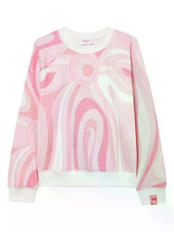 Emilio Pucci Marmo-print Fleece Sweatshirt - Pink