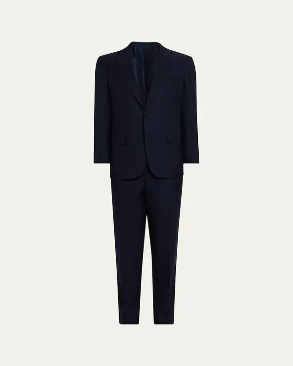 Kiton Wool-silk Basic Suit - Navy
