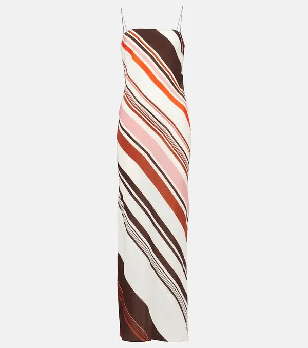 SIR. Thistle Striped Silk Satin Maxi Dress - Multicoloured