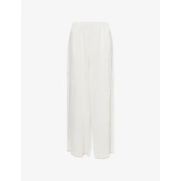 Lounge Crinkle Wide-leg Woven Trousers - White