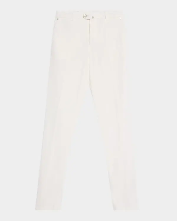 Kiton Stretch Waistband Flat-front Trousers - Wht