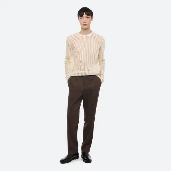 Helmut Lang Spaced Sheer Crewneck Top - Ivory