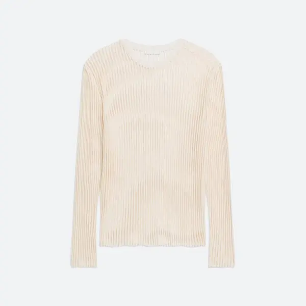 Helmut Lang Spaced Sheer Crewneck Top - Ivory