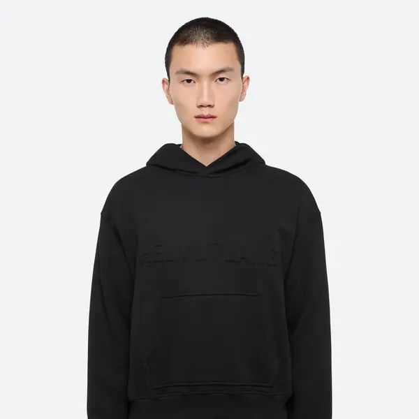 Helmut Lang Embossed Logo Hoodie - Black