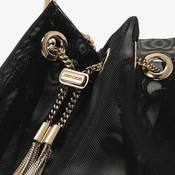 JIMMY CHOO Bon Bon Mesh Bucket Bag - Black