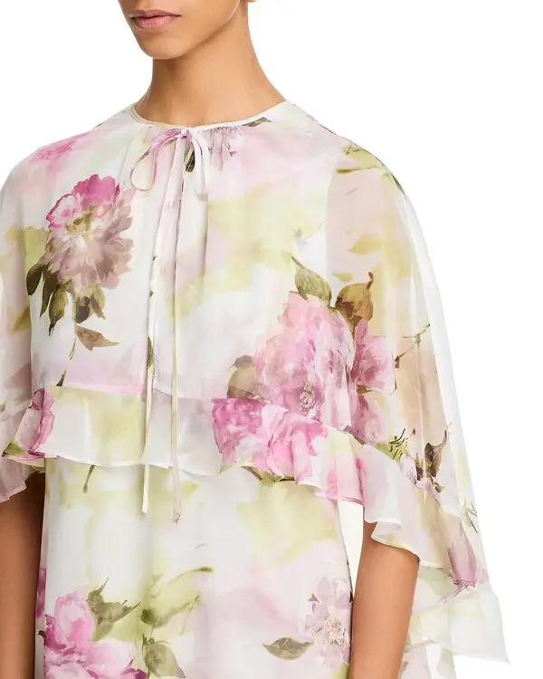 Rickie Freeman For Teri Jon Chiffon Floral Gown
