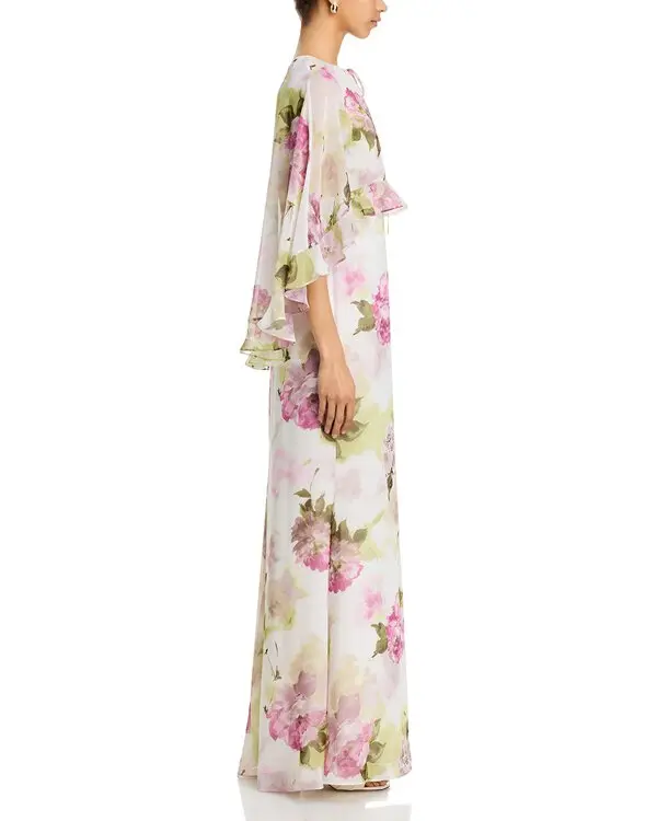 Rickie Freeman For Teri Jon Chiffon Floral Gown