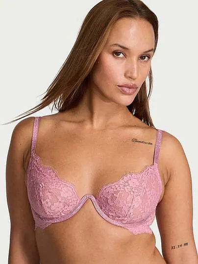 Victoria's Secret Dream Angels Twinkle Lace Monowire Unlined Bra - Pink