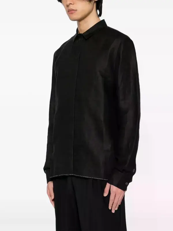LABEL UNDER CONSTRUCTION Linen Shirt - Black