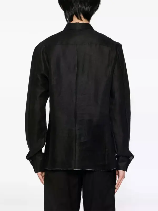 LABEL UNDER CONSTRUCTION Linen Shirt - Black