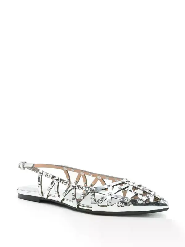 Ash Mirror Ballet Flats - Silver
