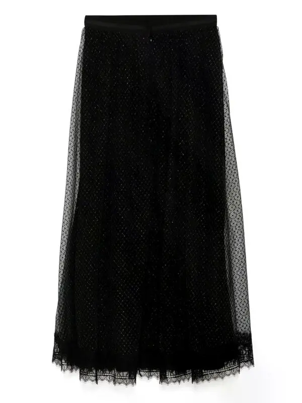 Shiatzy Chen Diamond Mesh Skirt - Black