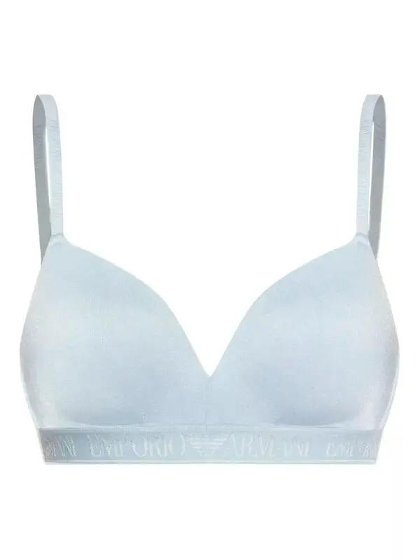 Emporio Armani Logo-underband Bra - Blue