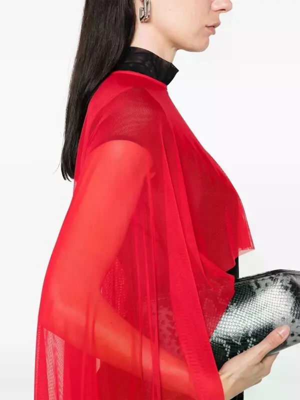 ATU BODY COUTURE Semi-sheer Cape - Red