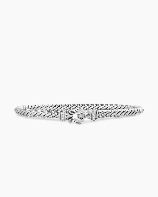 David Yurman Cable Flex Buckle Bracelet With Diamonds - Diamond