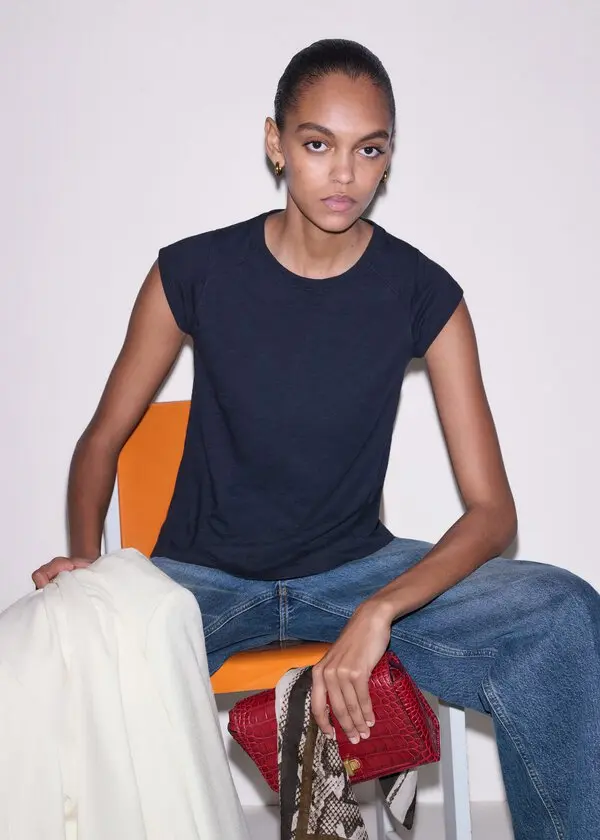 ME+EM Cap Sleeve Crewneck Tee